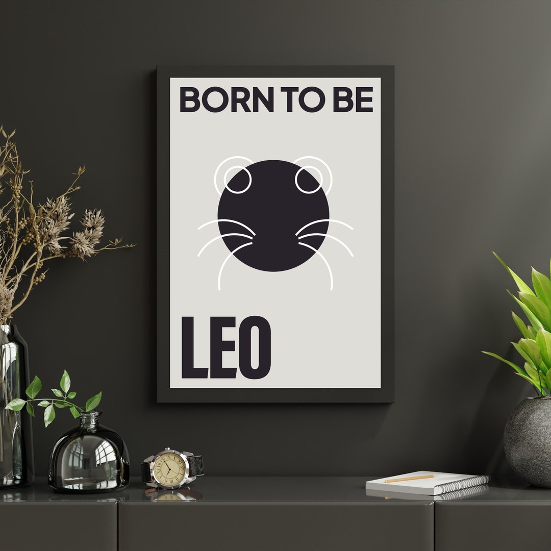 Leo Zodiac Print, Leo Zodiac Birthday Gift, Leo Sign Print, Leo ...