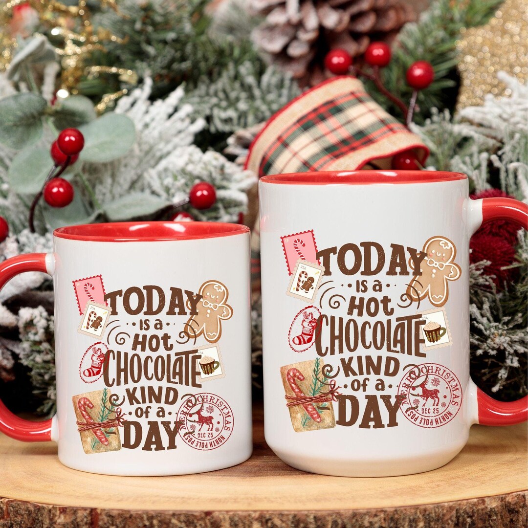Christmas Hot Cocoa Mug, Hot Cocoa Mug, Vintage-style Christmas Mug ...