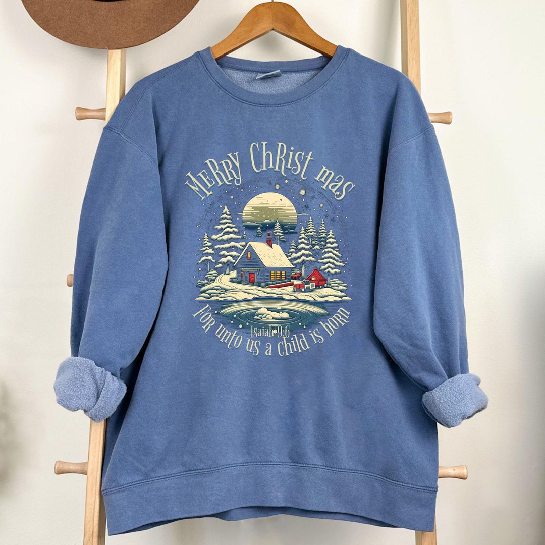 Christmas Sweatshirt, Vintage Christmas Sweatshirt, Merry CHRIST Mas ...
