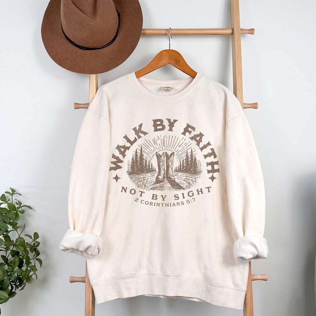 Cowgirl Boots Western Sweatshirt, Inspirational Bible Verse Lightweight ...