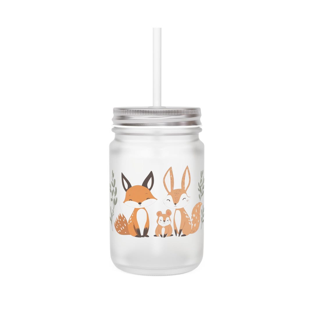 Animal Family Mason Jar 12oz - Etsy
