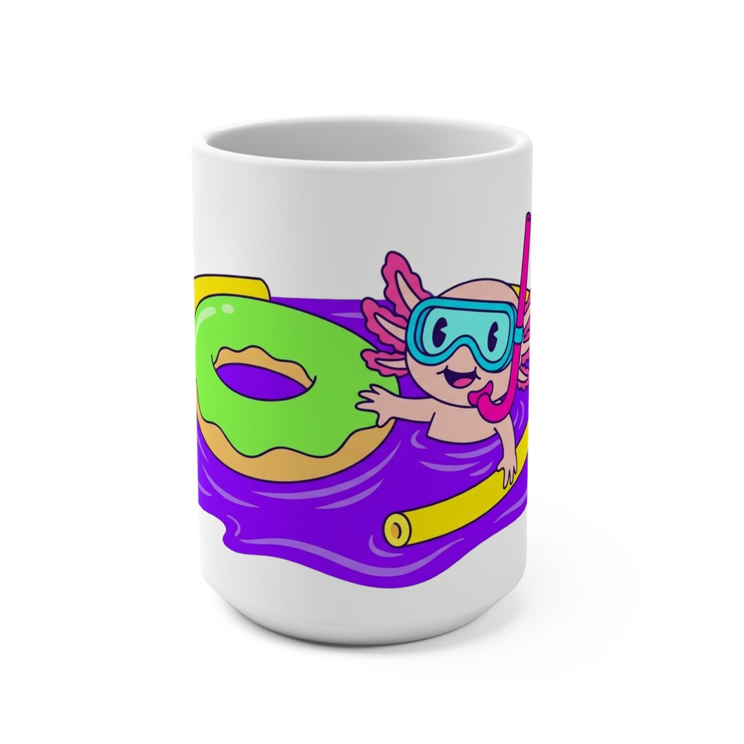 Pool Party Axolotls - Axolotl Dive Master - 15oz Mug - Etsy