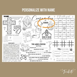 Confirmation Placemat Digital Download, Confirmation Games and ...