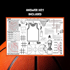 Basketball Activity Placemat: Fun Learning Games (digital Download) - Etsy