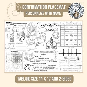 Confirmation Placemat Digital Download, Confirmation Games and ...