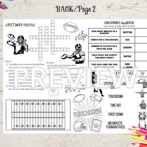 Football Activity, Sports Team Fun and Learning, Digital Download ...