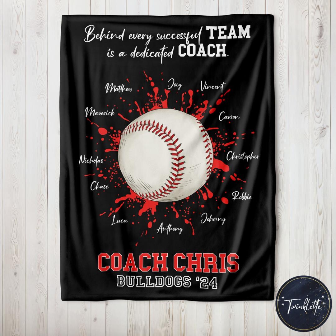 Baseball Coach Blanket Customizable Team Appreciation Gift Personalized ...
