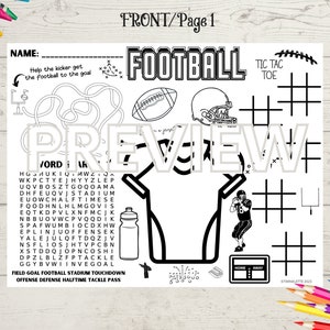 Football Activity, Sports Team Fun and Learning, Digital Download ...
