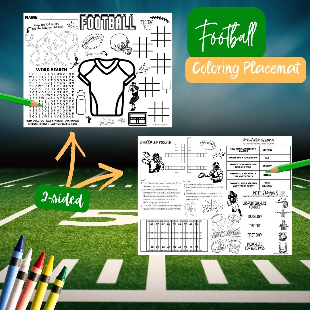 Football Activity, Sports Team Fun and Learning, Digital Download ...