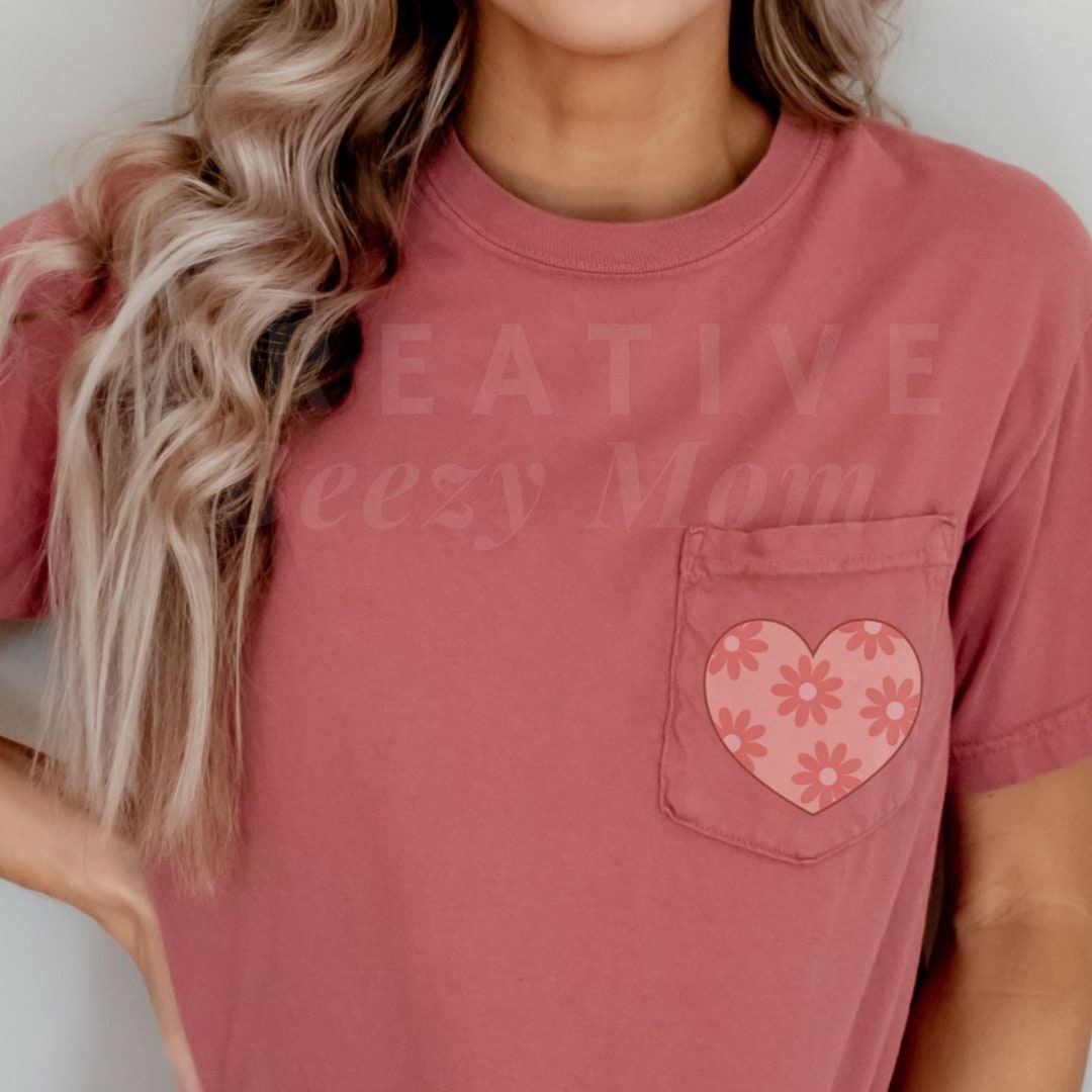 Custom Comfort Color: Pocket Tees Customizable, Hearts, Flowers ...