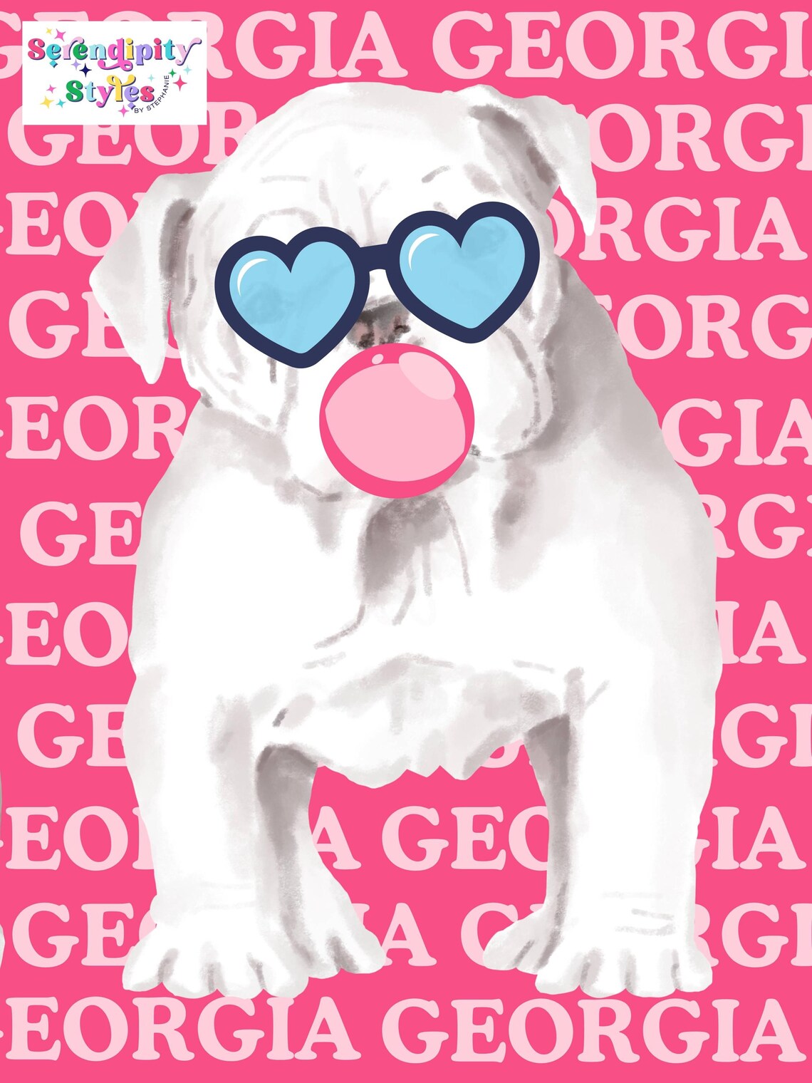 UGA Inspired Collegiate Dorm Prints - University of Georgia Pink - Etsy