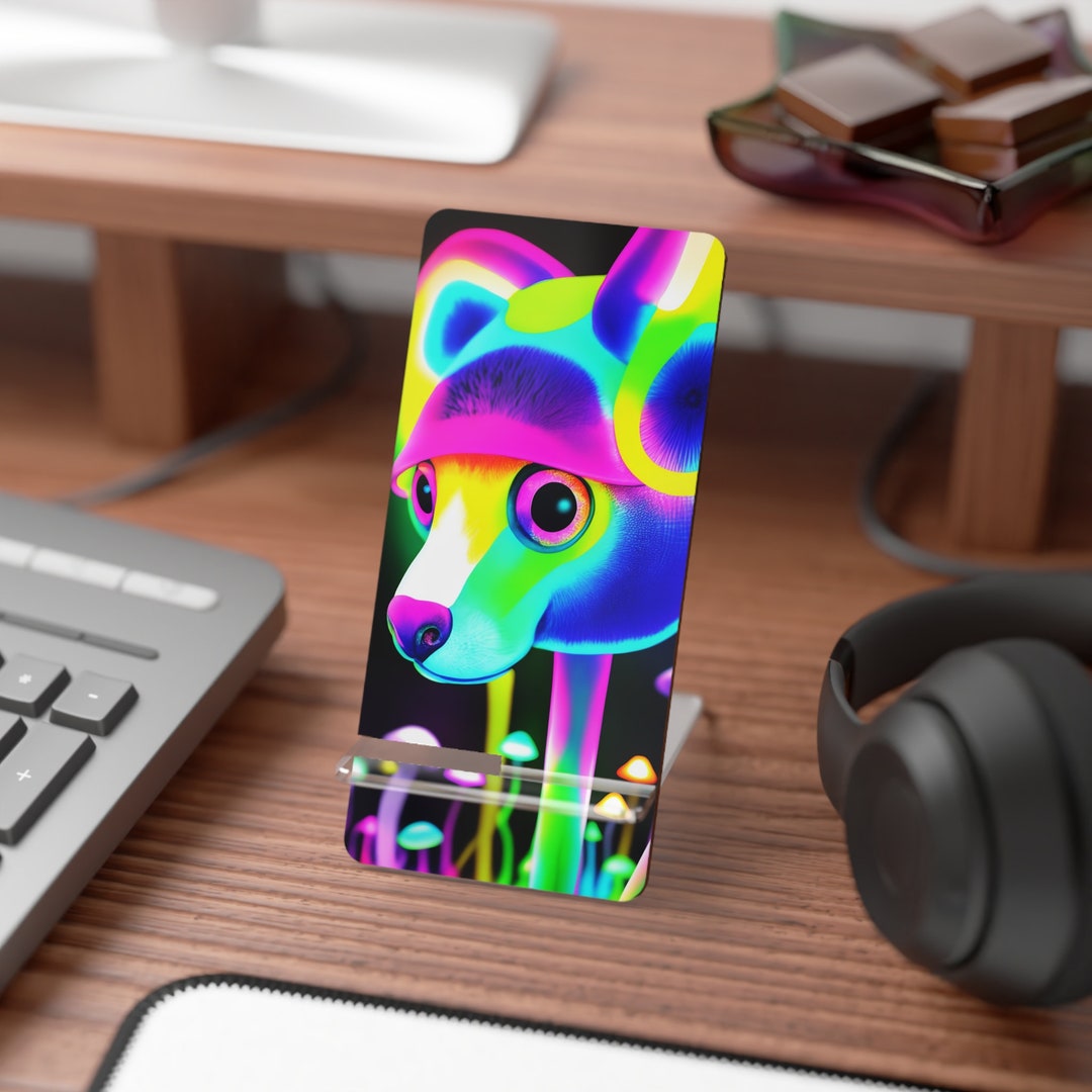 Phone Stand Boom Bear Neon Boom Collection Vibrant Fun and - Etsy