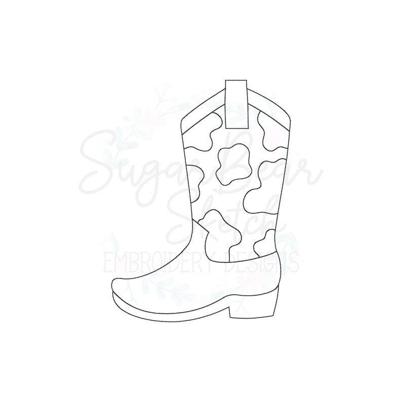Cow Print Boot Applique - Bean Stitch, Girl's Rodeo Equestrian Farm ...