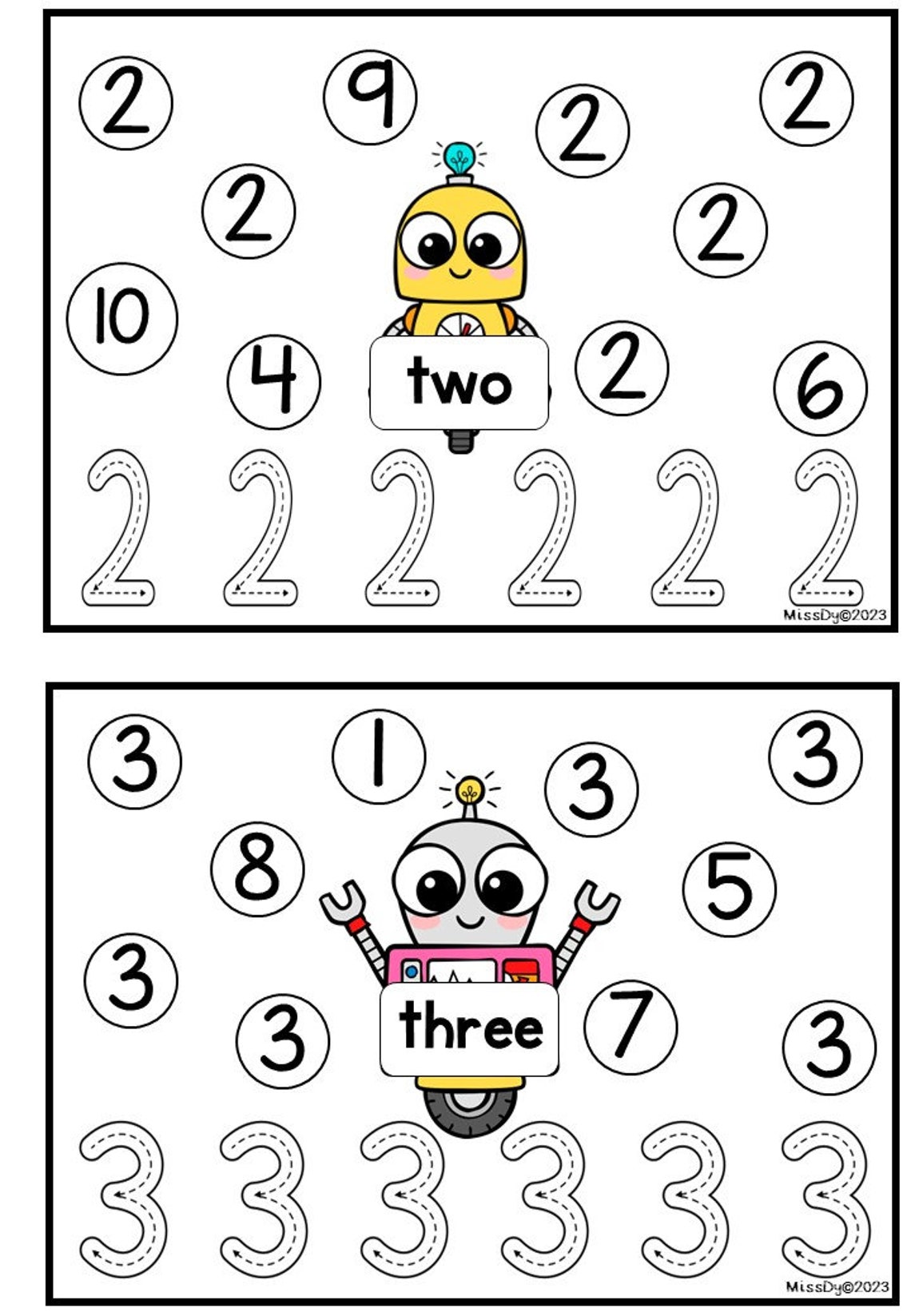 Robot Alphabet and Numbers Dab a Dot Booklet - Etsy