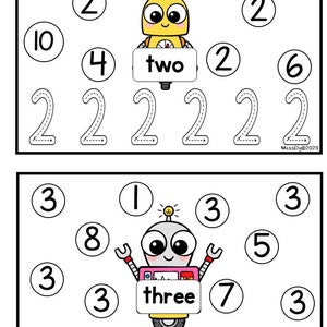 Robot Alphabet and Numbers Dab a Dot Booklet - Etsy