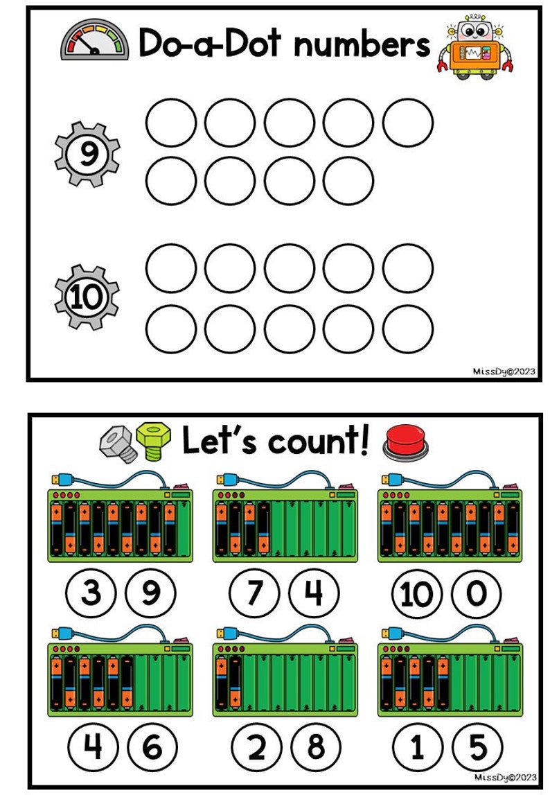 Robot Alphabet and Numbers Dab a Dot Booklet - Etsy