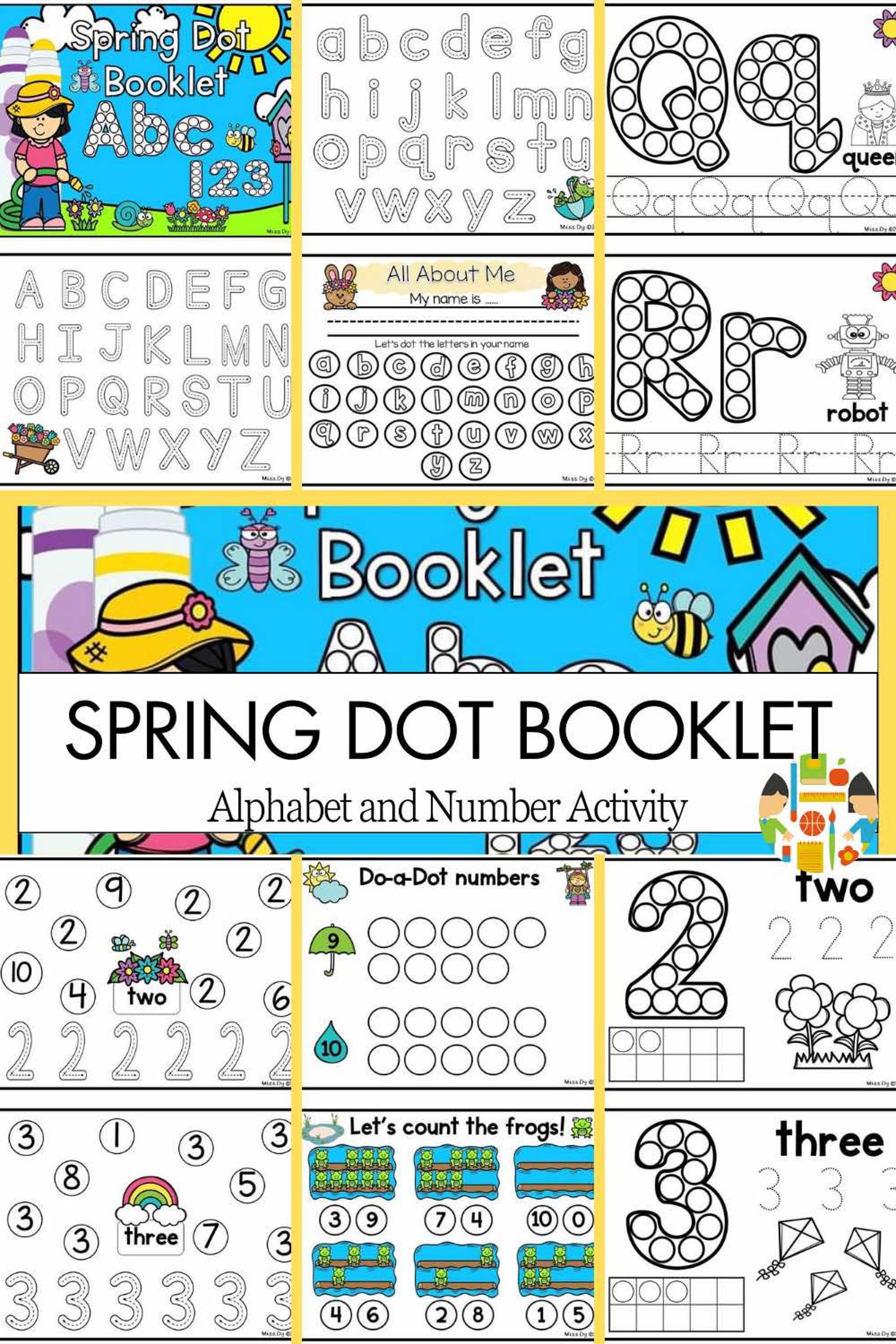 Spring Alphabet and Number Booklet - Etsy