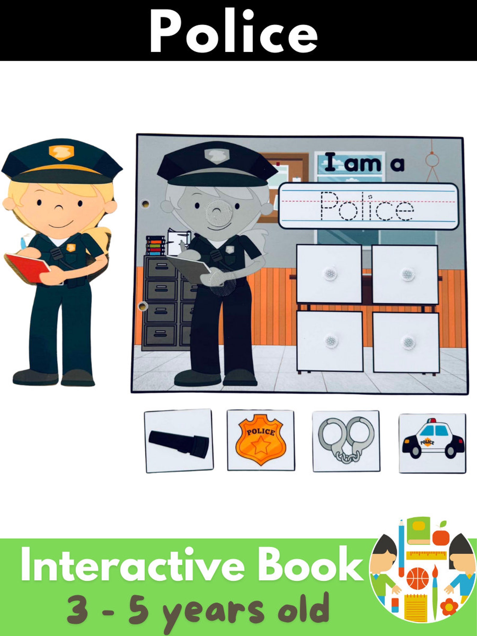 Community Helpers Interactive Book, Activities for Kids, Preschool ...