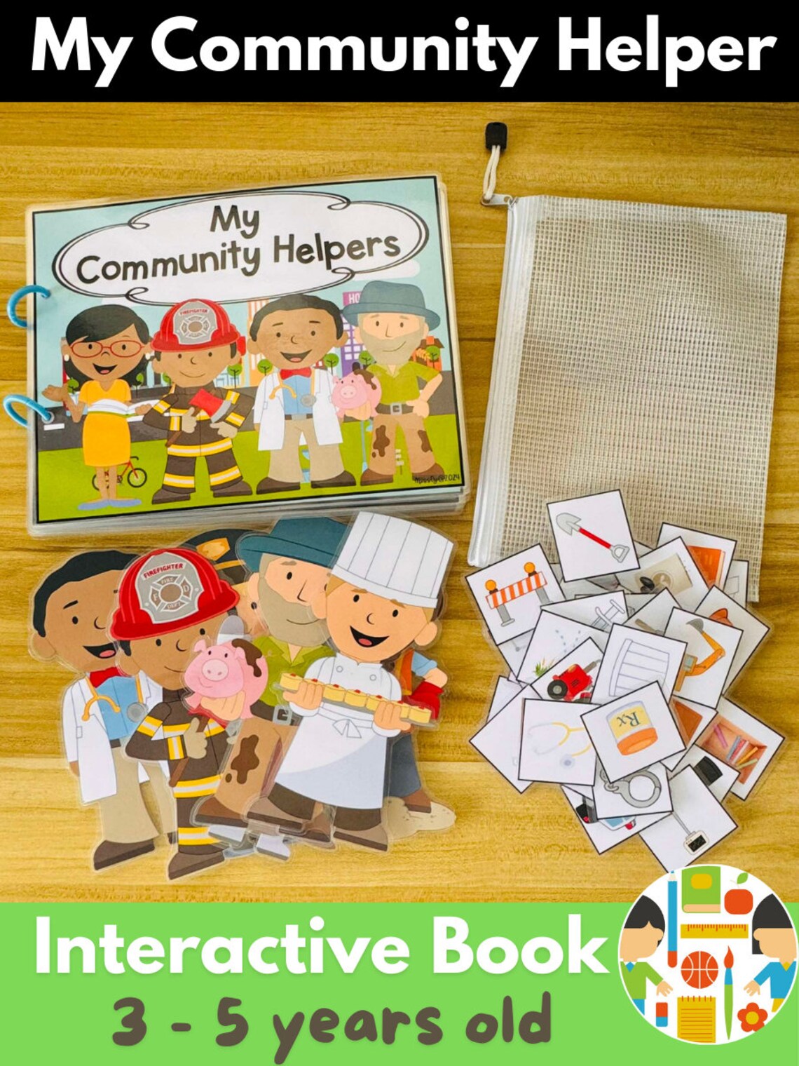 Community Helpers Interactive Book, Activities for Kids, Preschool ...