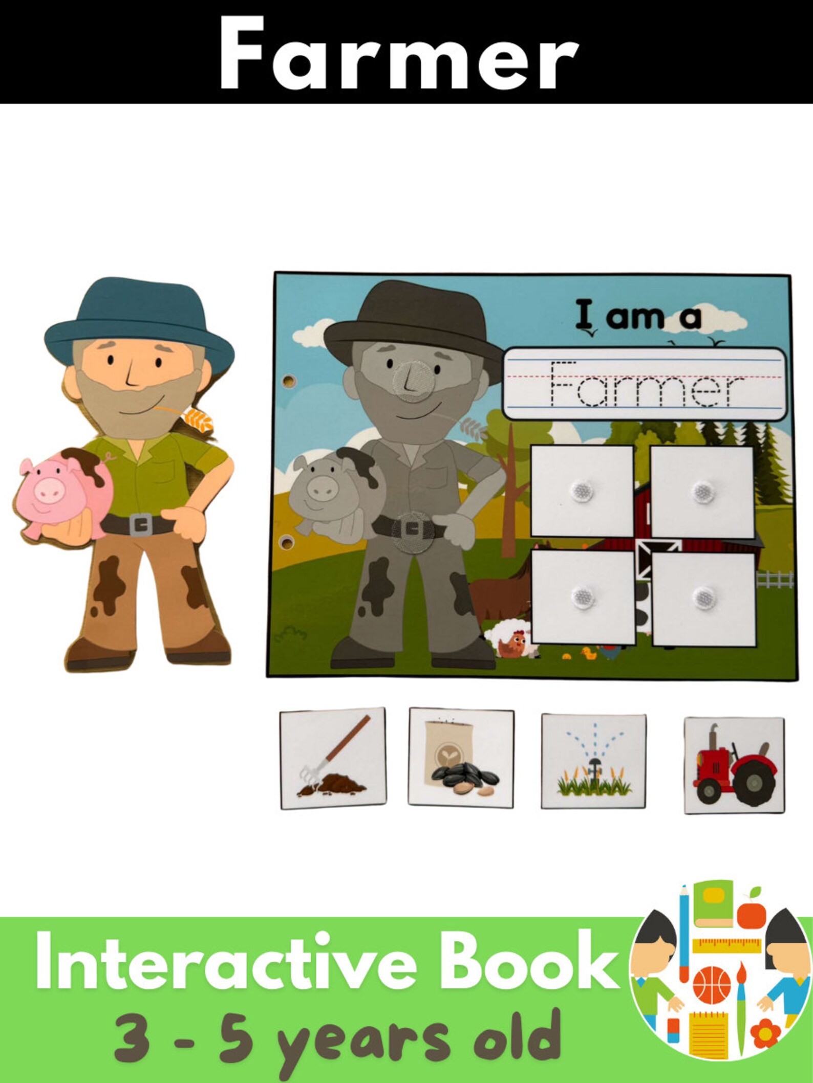 Community Helpers Interactive Book, Activities for Kids, Preschool ...