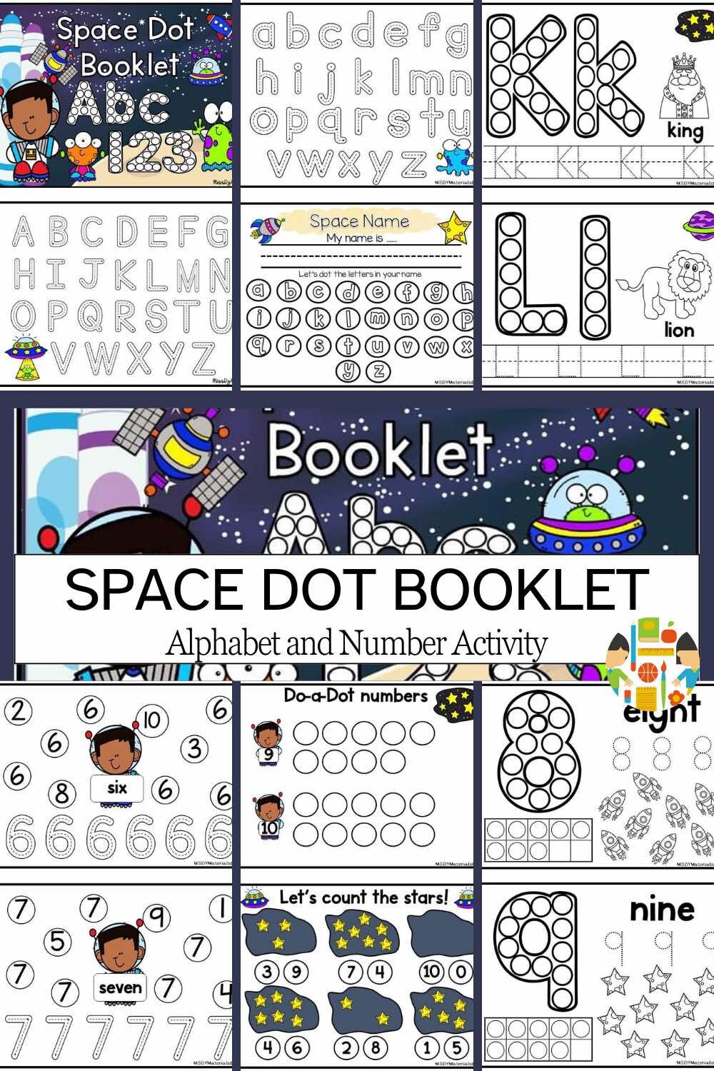 Space Alphabet and Numbers Dot Booklet - Etsy