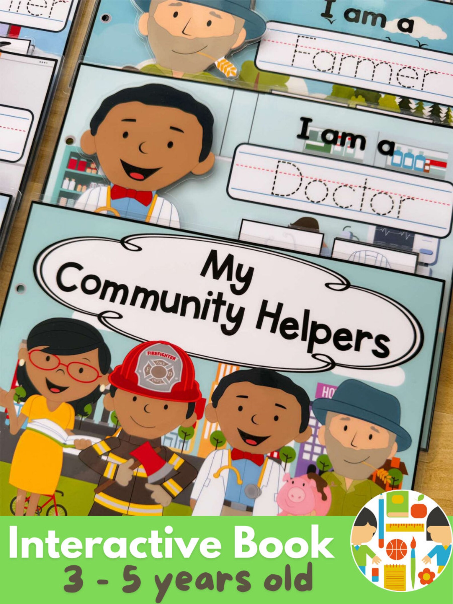 Community Helpers Interactive Book, Activities for Kids, Preschool ...