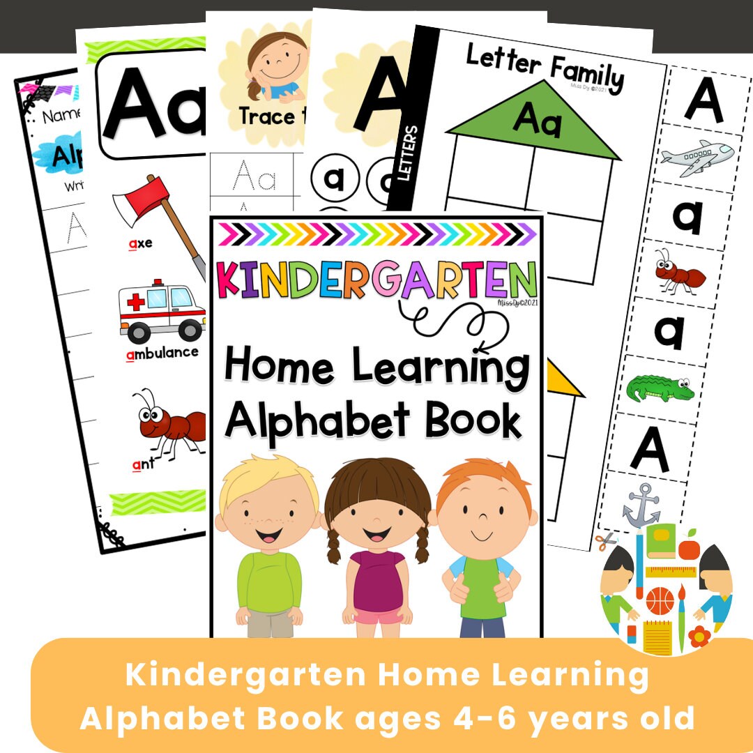 Kindergarten Home Learning Alphabet Book - Etsy