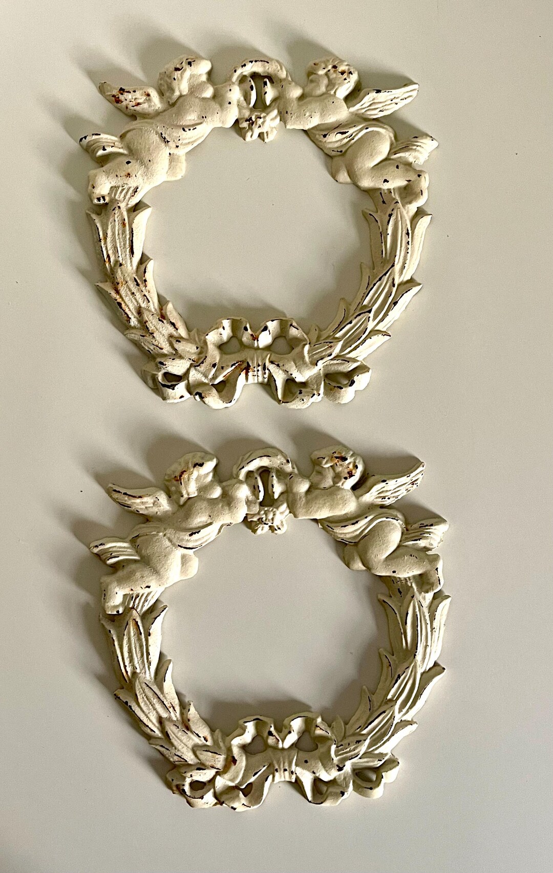 Cast Iron Cherub Angel Wall Hangings - Set of Two - Etsy