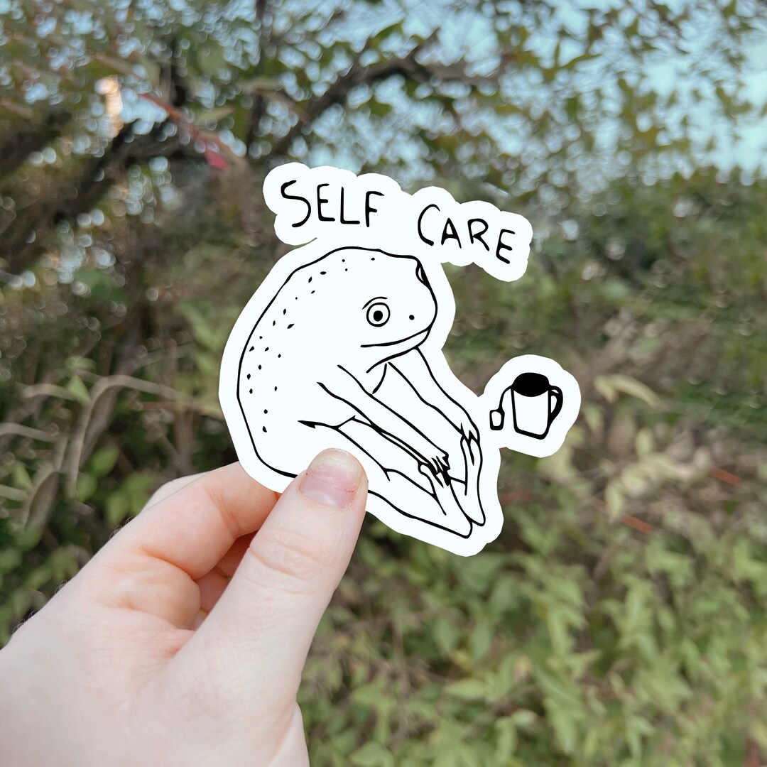 Frog Self Care Sticker, Self Love Sticker, Positive Quotes Sticker ...