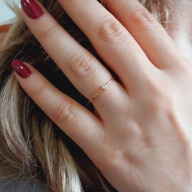 Simple Diamond Ring - Etsy