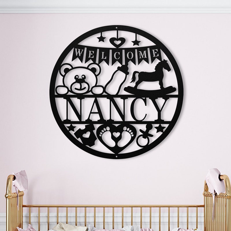 Metal Name Sign for Nursery - Etsy