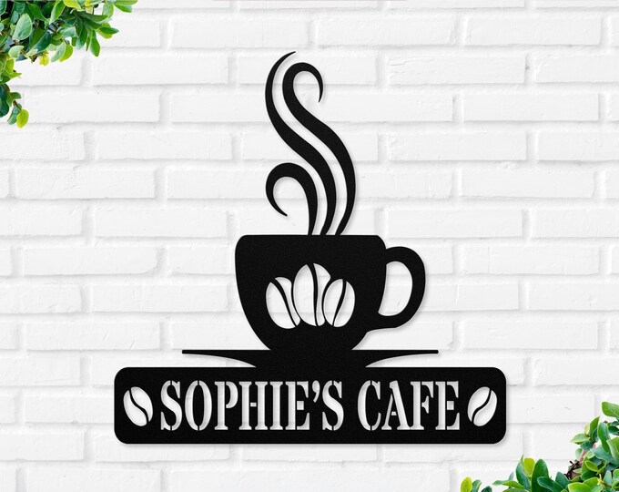 Café Sign Coffee Bar Sign Metal Cafe Sign Metal Coffee Bar Sign Coffee ...