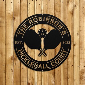 Personalized Pickleball Metal Wall Art, Custom Pickleball Paddle Sign ...