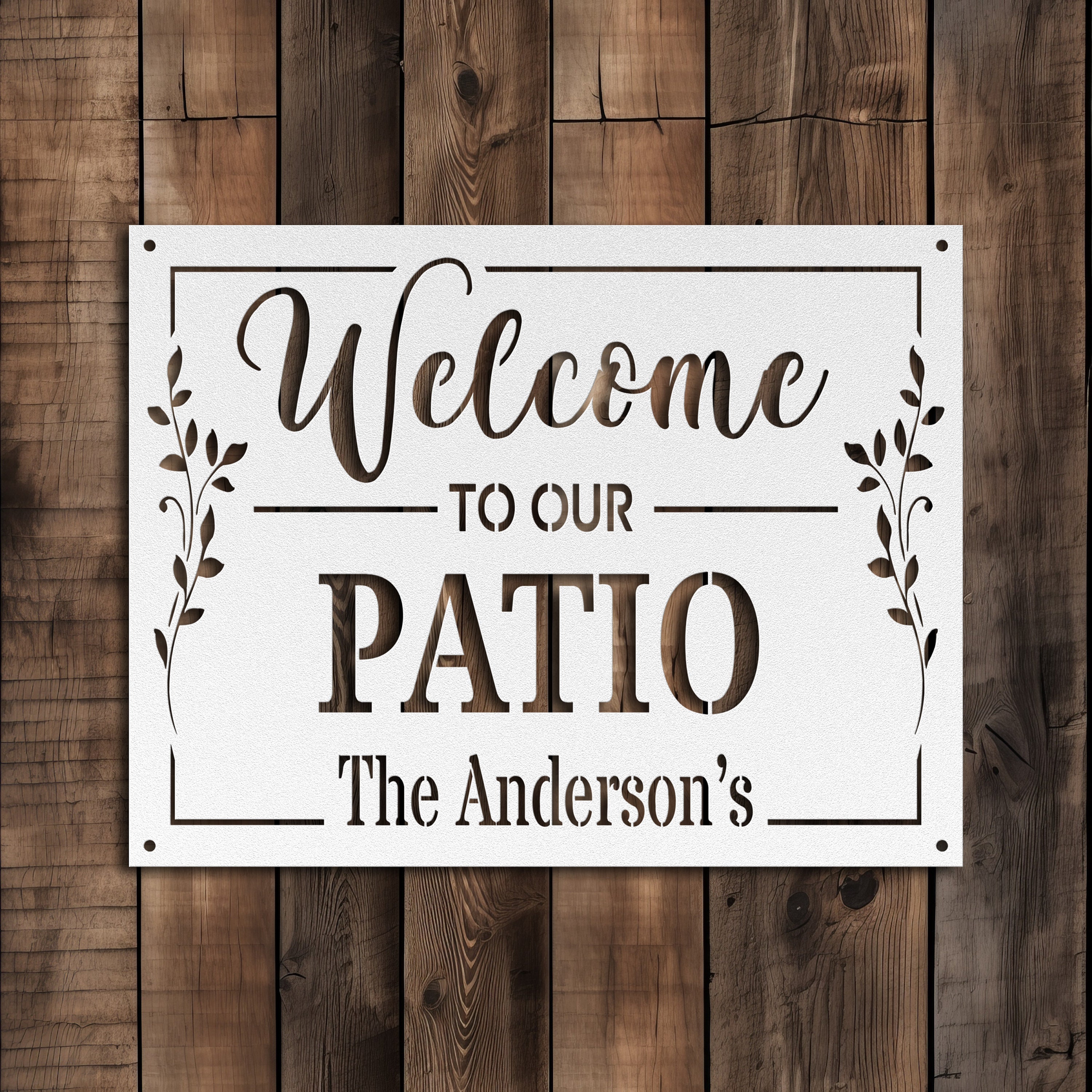 Custom Patio Sign, Personalized Welcome to Our Patio Metal Sign, Metal ...