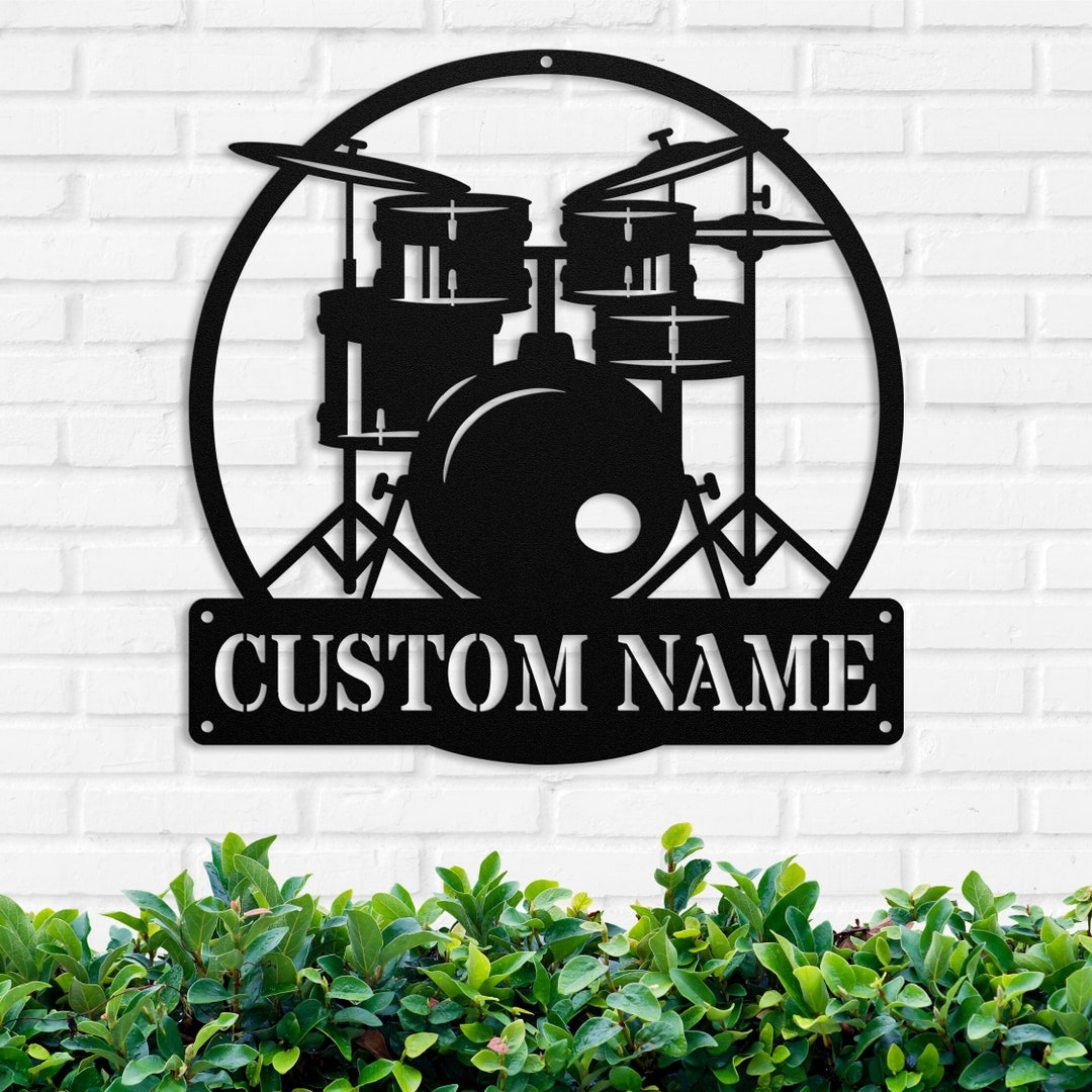 Custom Drummer Metal Wall Art, Personalized Drummer Name Sign, Drummer ...
