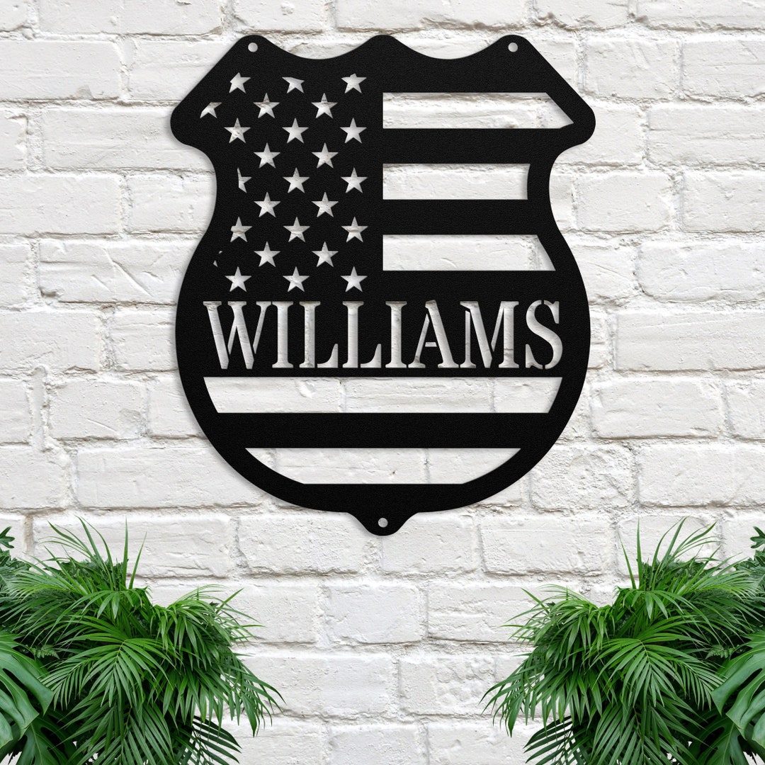 Personalized Police Metal Sign, Police Officer Wall Decor, Metal Wall ...