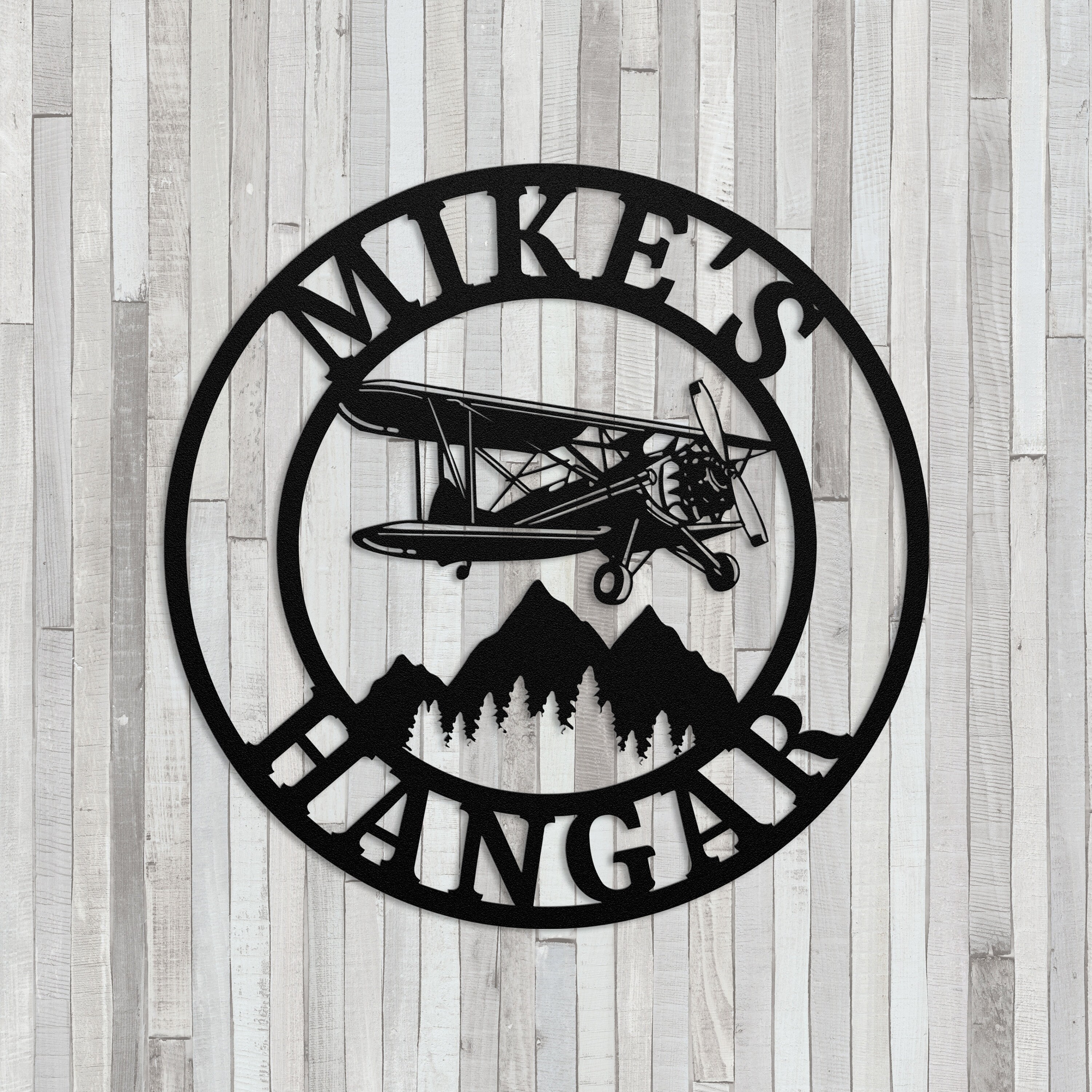 Custom Propeller Plane Metal Sign, Personalized Airplane Hangar Sign ...
