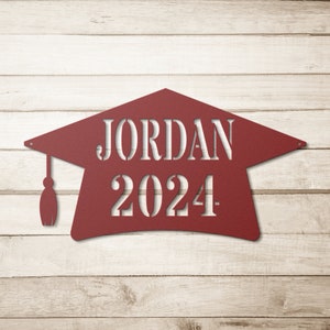 Graduation Cap Personalized Metal Sign, Graduation Decor Name Sign ...