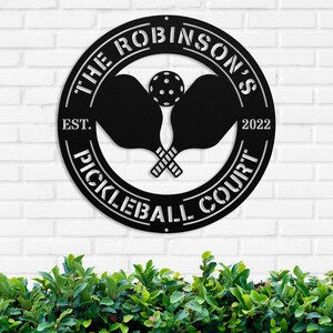 Personalized Pickleball Metal Wall Art, Custom Pickleball Paddle Sign ...