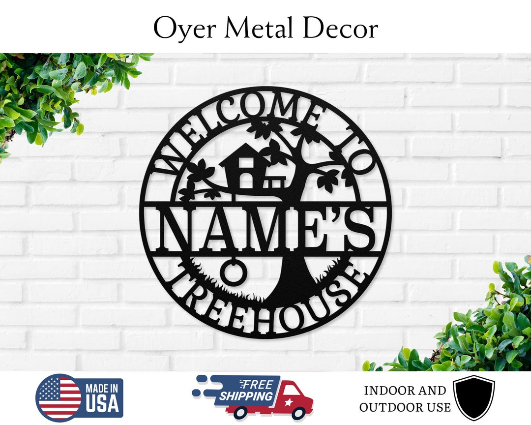 Custom Tree House Sign, Personalized Tree House Decor, Kids Clubhouse ...