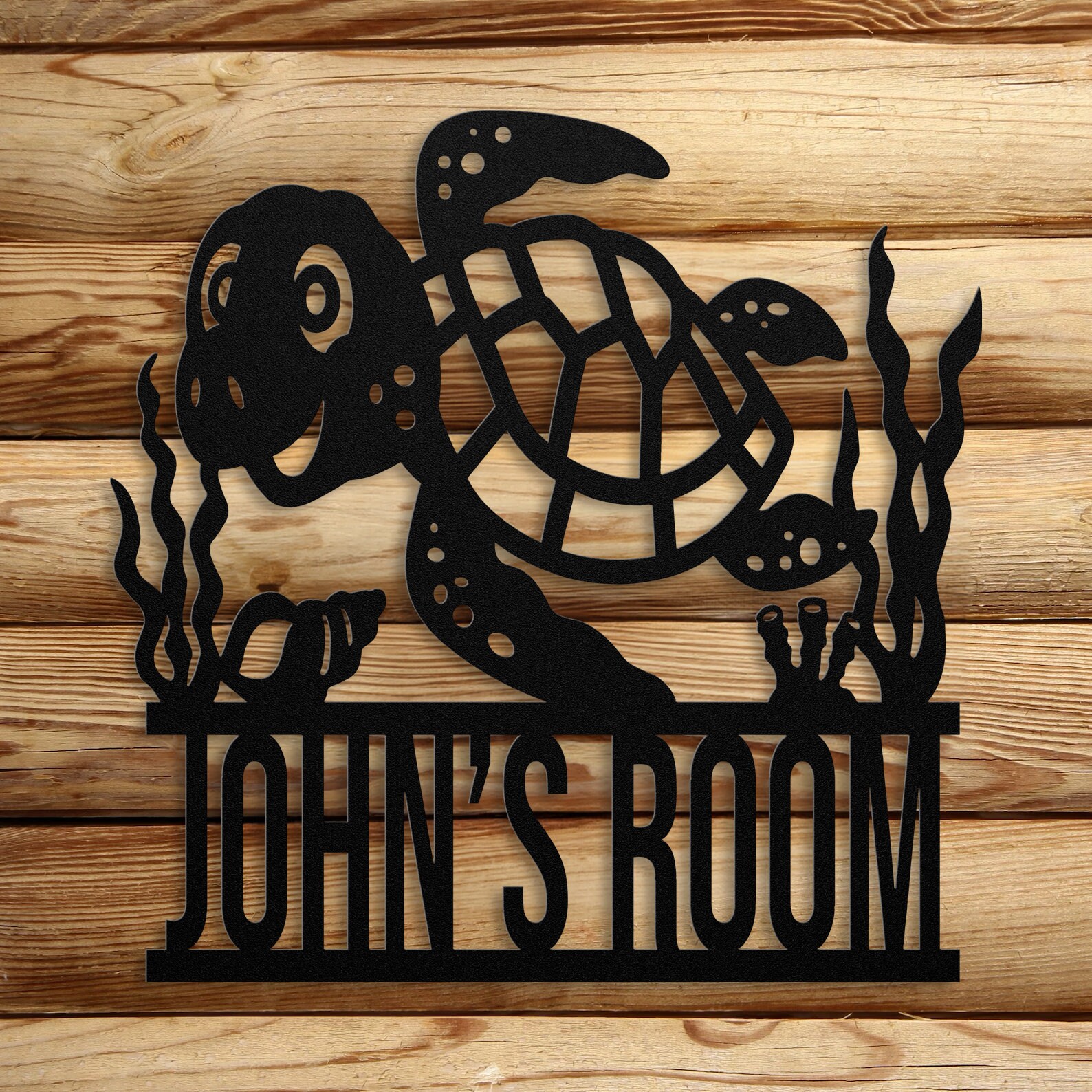 Turtle Name Sign, Personalized Sea Turtle Monogram Sign, Custom Beach ...