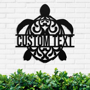 Turtle Name Sign, Personalized Sea Turtle Monogram Sign, Custom Beach ...