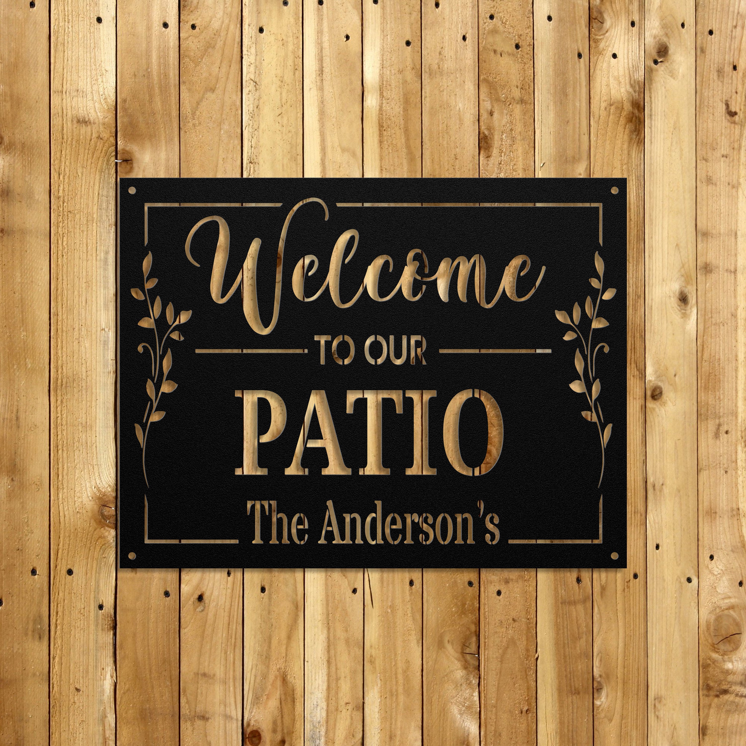 Custom Patio Sign, Personalized Welcome to Our Patio Metal Sign, Metal ...