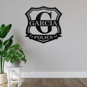 Personalized Police Badge Metal Sign, Metal Wall Art, Police Officer ...