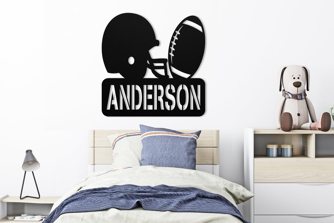 Custom Football Name Sign, Personalized Football Metal Sign, American ...