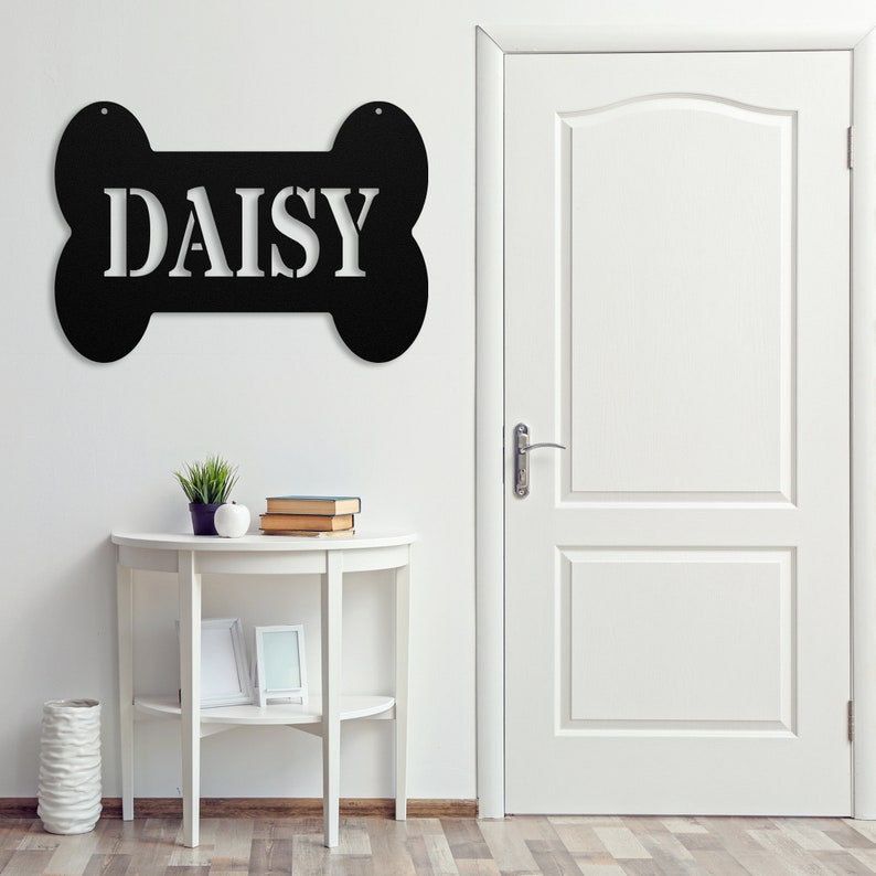 Dog Bone Sign With Name, Metal Dog Bone Name Sign, Dog Bone Name Plate ...