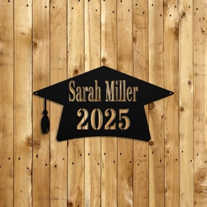 Graduation Cap Personalized Metal Sign, Graduation Decor Name Sign ...