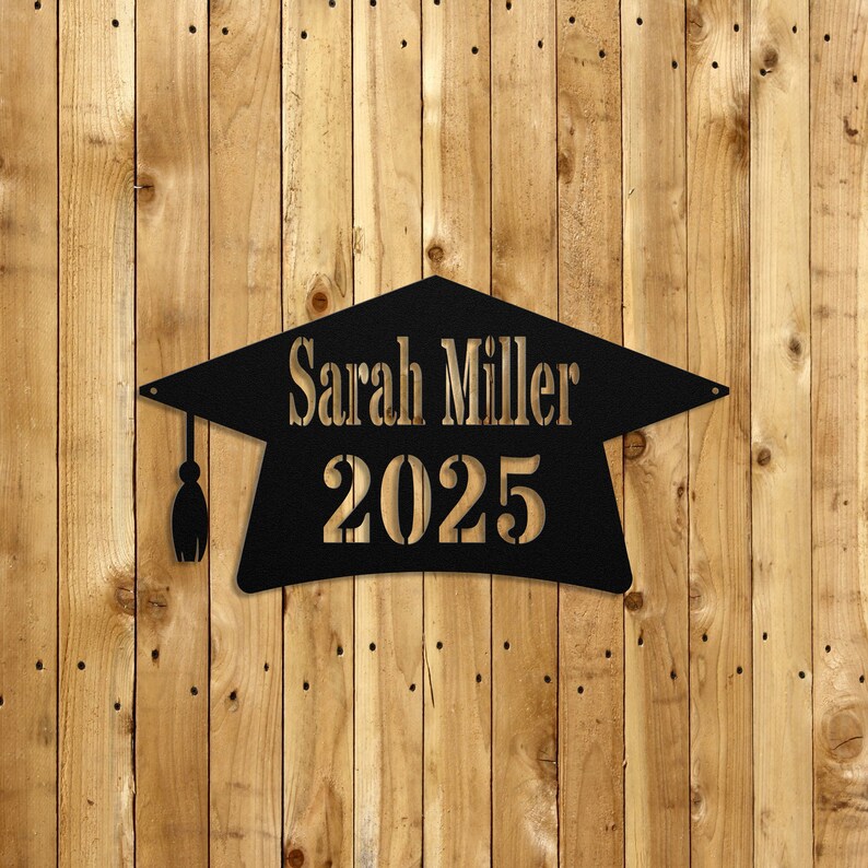 Graduation Cap Personalized Metal Sign, Graduation Decor Name Sign ...