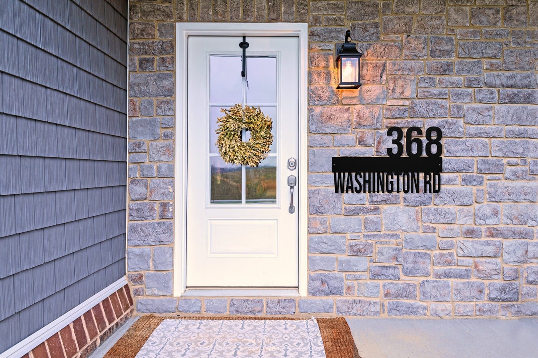 Metal House Address Sign, Modern Metal House Address Sign, Address ...