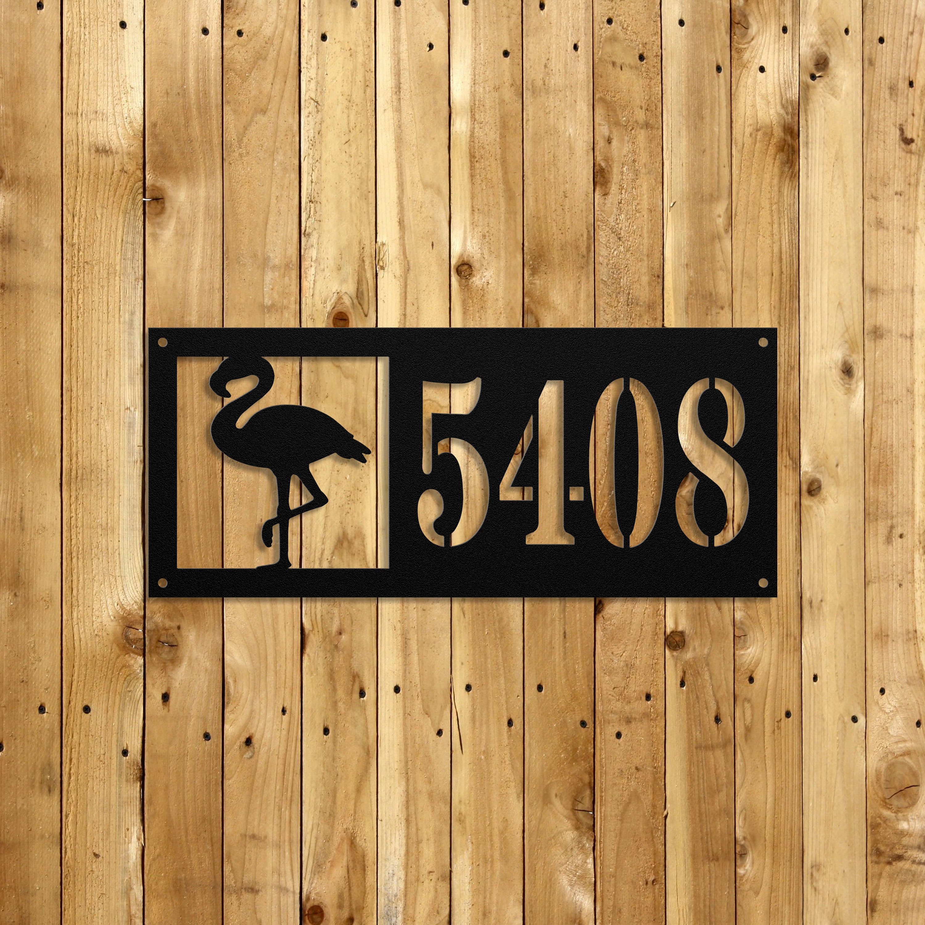 Flamingo Metal Beach House Numbers Sign, Custom Address Sign, Beach ...